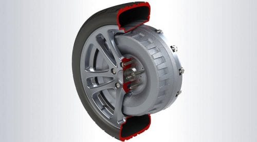 Un nuevo motor en rueda eléctrico permitiría hibridar coches convencionales