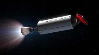 Vídeo simulación del Tesla Roadster lanzado al espacio en el cohete de ...