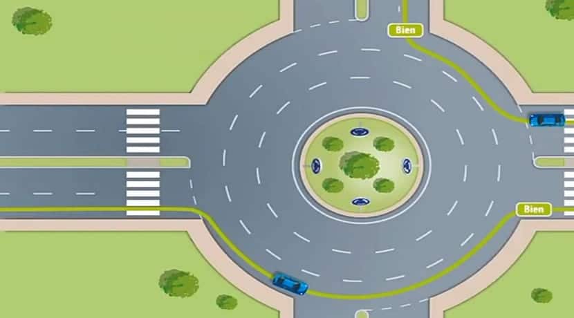 How to drive around a roundabout explained in a simple way
