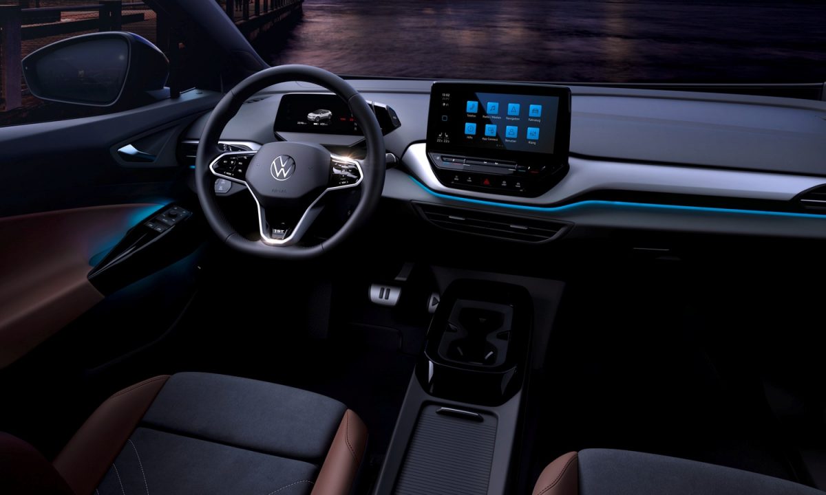 The interior design of the Volkswagen ID.4 looks so technological and ...