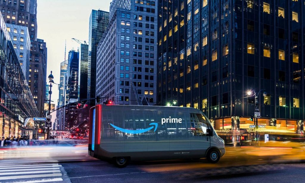 Rivian's first electric vans for Amazon roll out of the factory