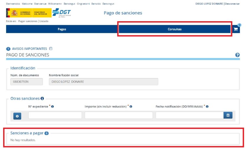 Consultar multas de tráfico: por matricula, con Clave y más
