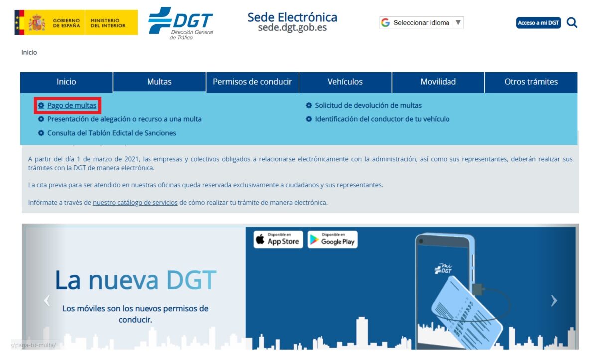 Consultar multas de tráfico: por matricula, con Clave y más