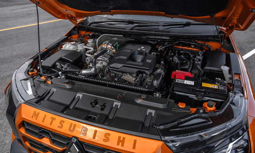 The new 2026 Mitsubishi Montero Sport is seen again in winter testing.